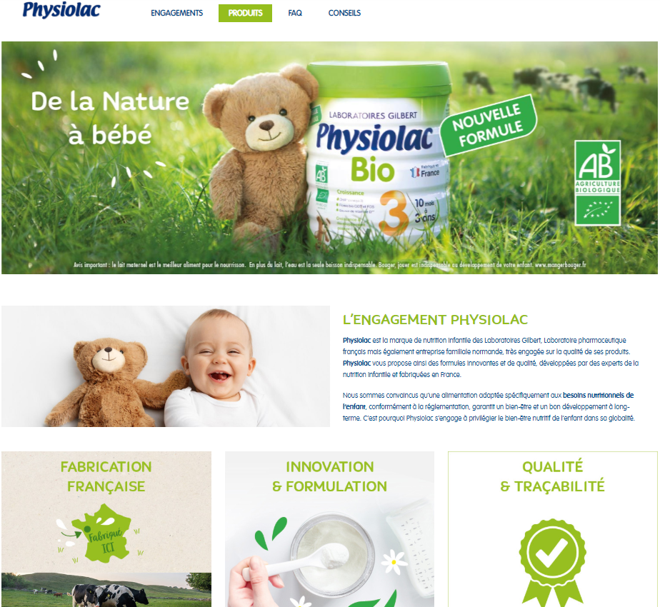 Physiolac : spécialiste de la nutrition infantile bio