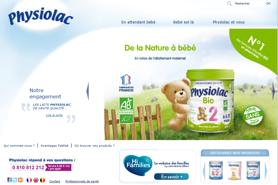 Physiolac : spécialiste de la nutrition infantile bio